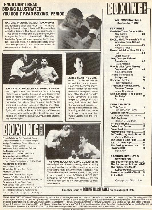Boxing Illustrated: September 1990 - BoxRec
