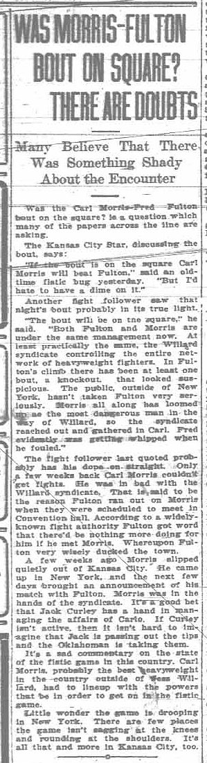Carl Morris vs. Fred Fulton - BoxRec