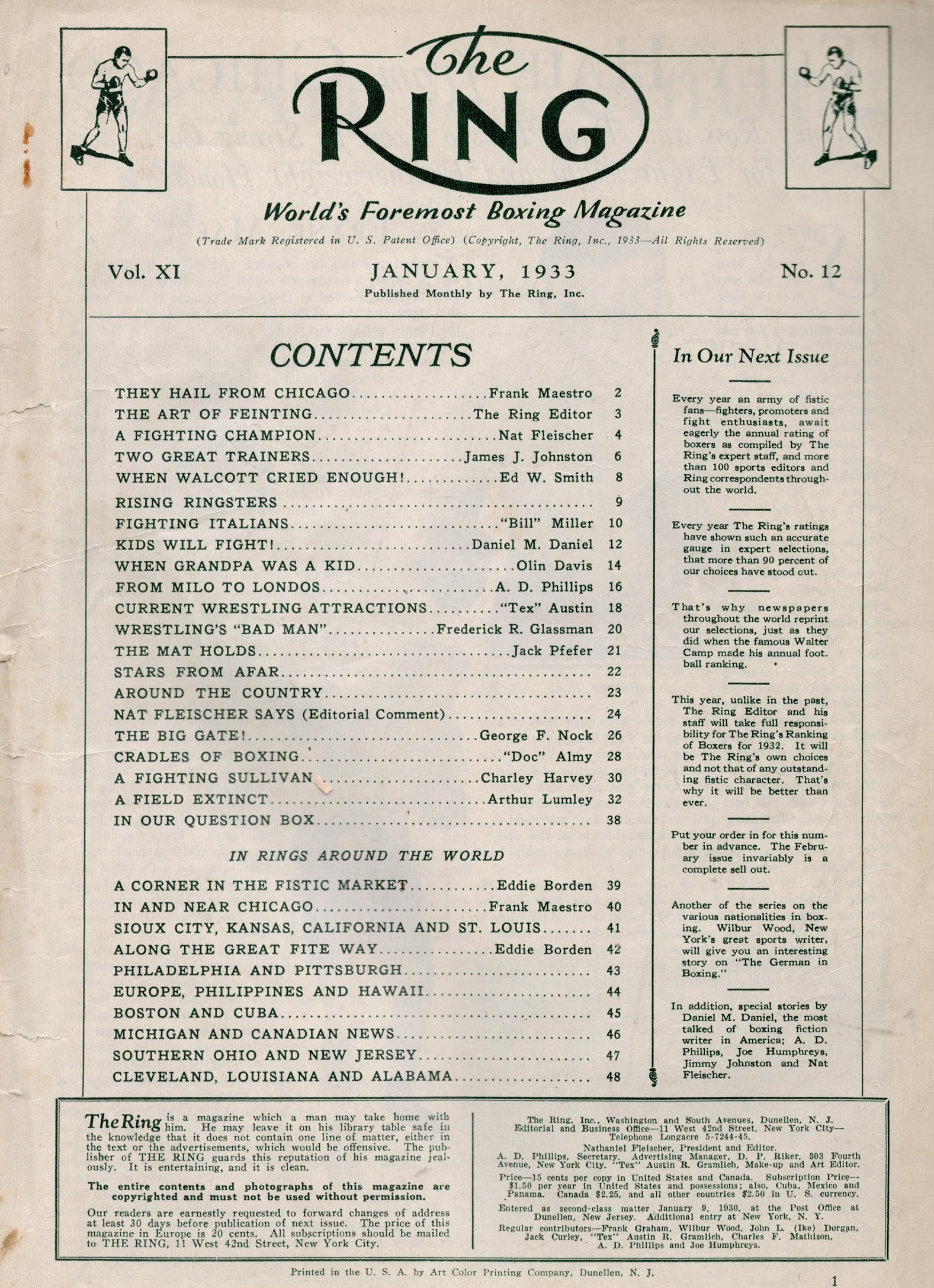 Ring Magazine: January 1933 - BoxRec