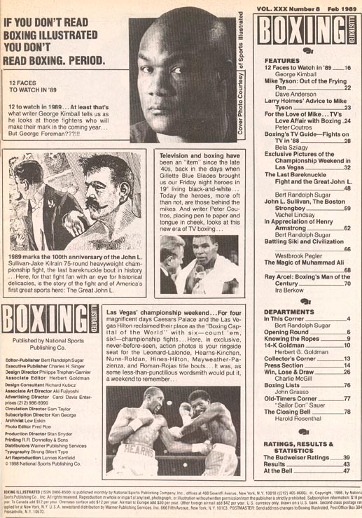 Boxing Illustrated: February 1989 - BoxRec