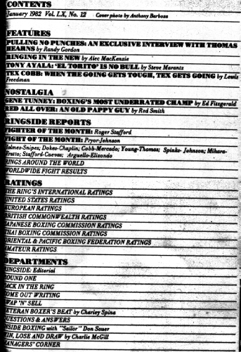 Ring Magazine: January 1982 - BoxRec