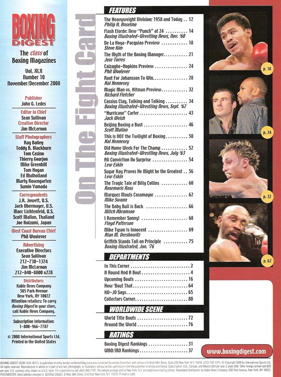 Boxing Digest: November/December 2008 - BoxRec