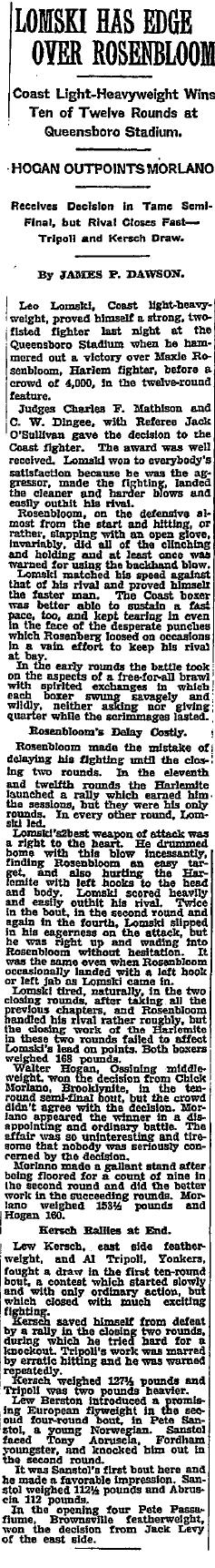 Walter Hogan vs. Chick Morlano - BoxRec