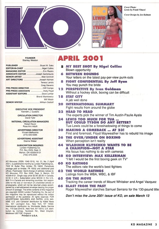 KO Magazine: April 2001 - BoxRec