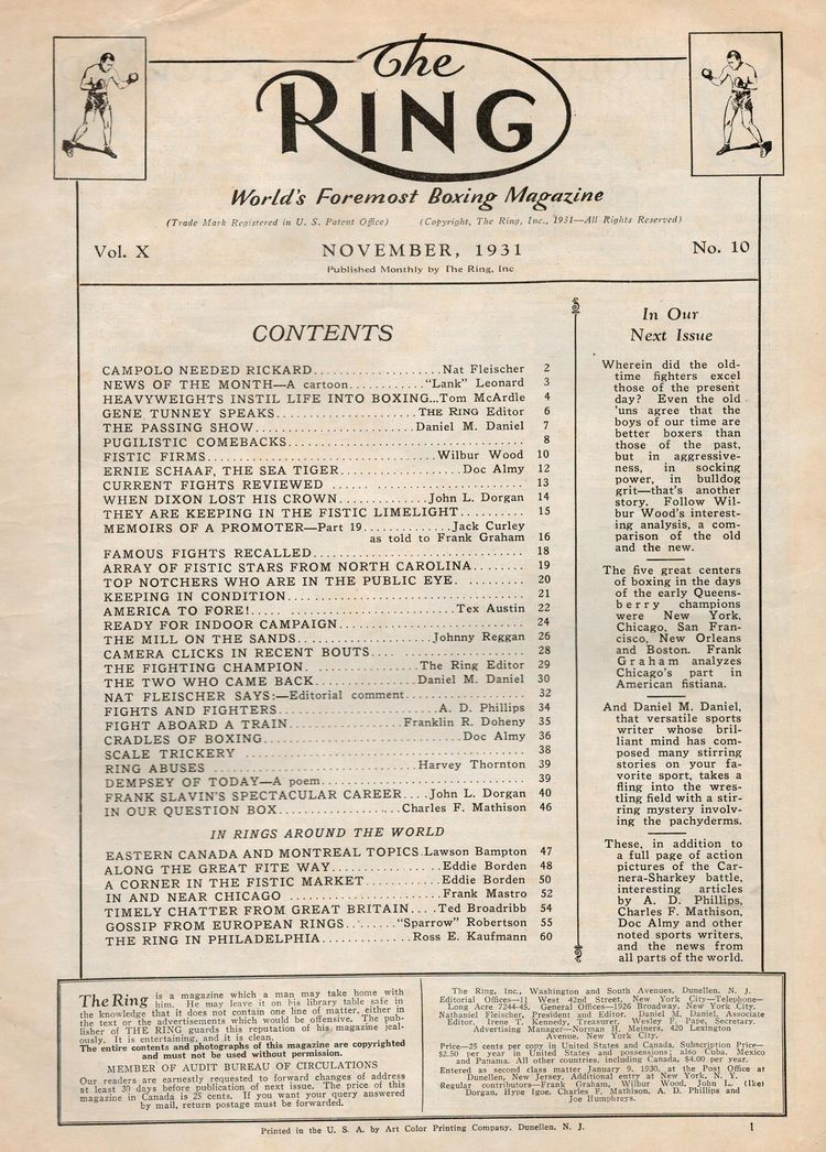 Ring Magazine: November 1931 - BoxRec