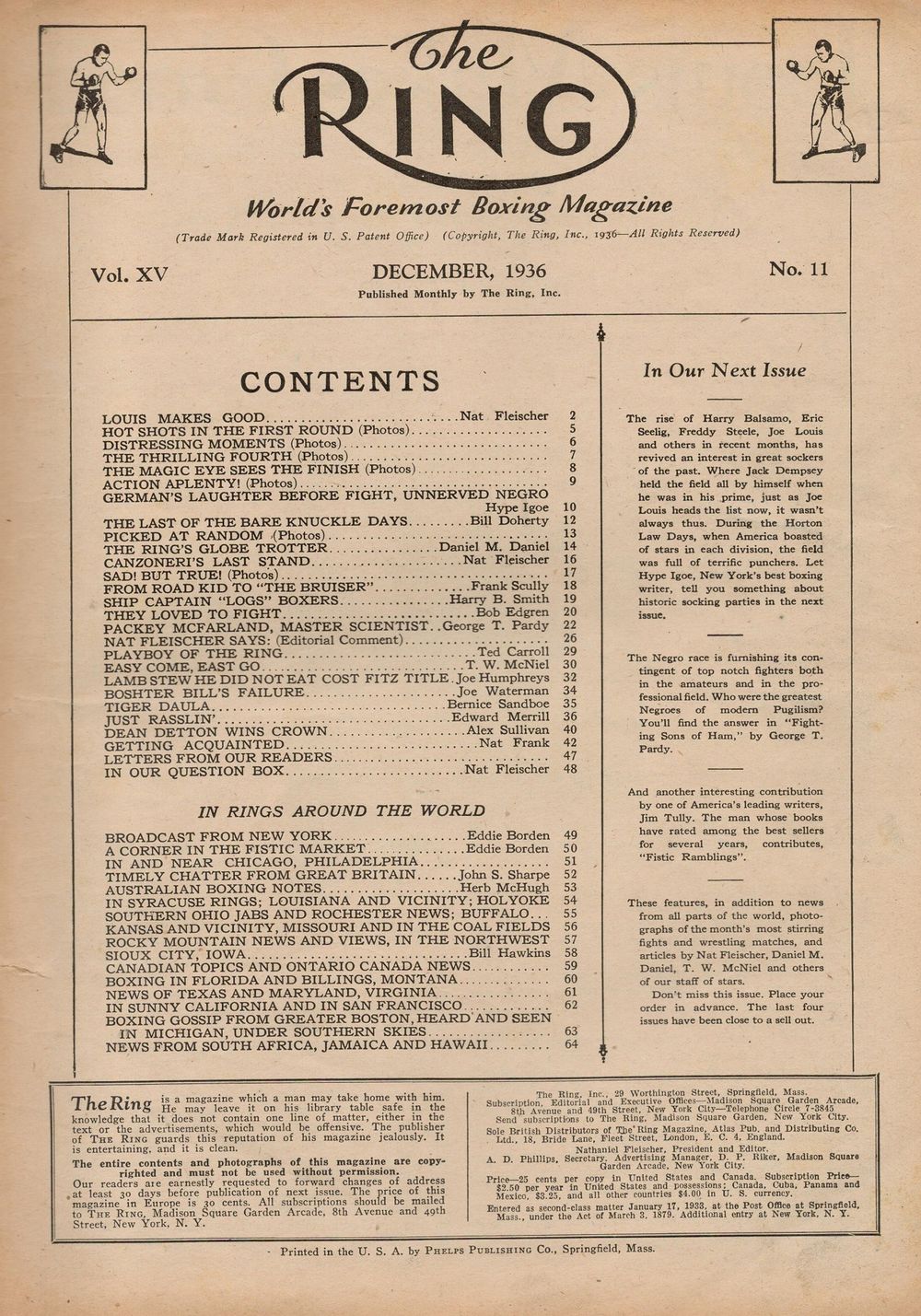Ring Magazine: December 1936 - BoxRec
